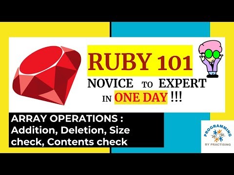 Ruby 101 Array Operations Novice To Expert In One Day Youtube