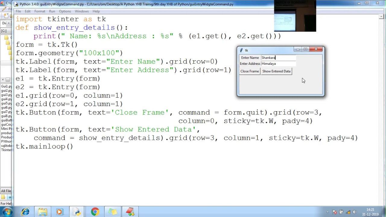 225 Python Gui With Tkinter Course Create Gui Graphic User Interfaces