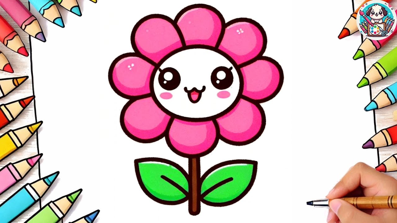 How To Draw A Cute Flower Easy Step By Step Flower Drawing Youtube