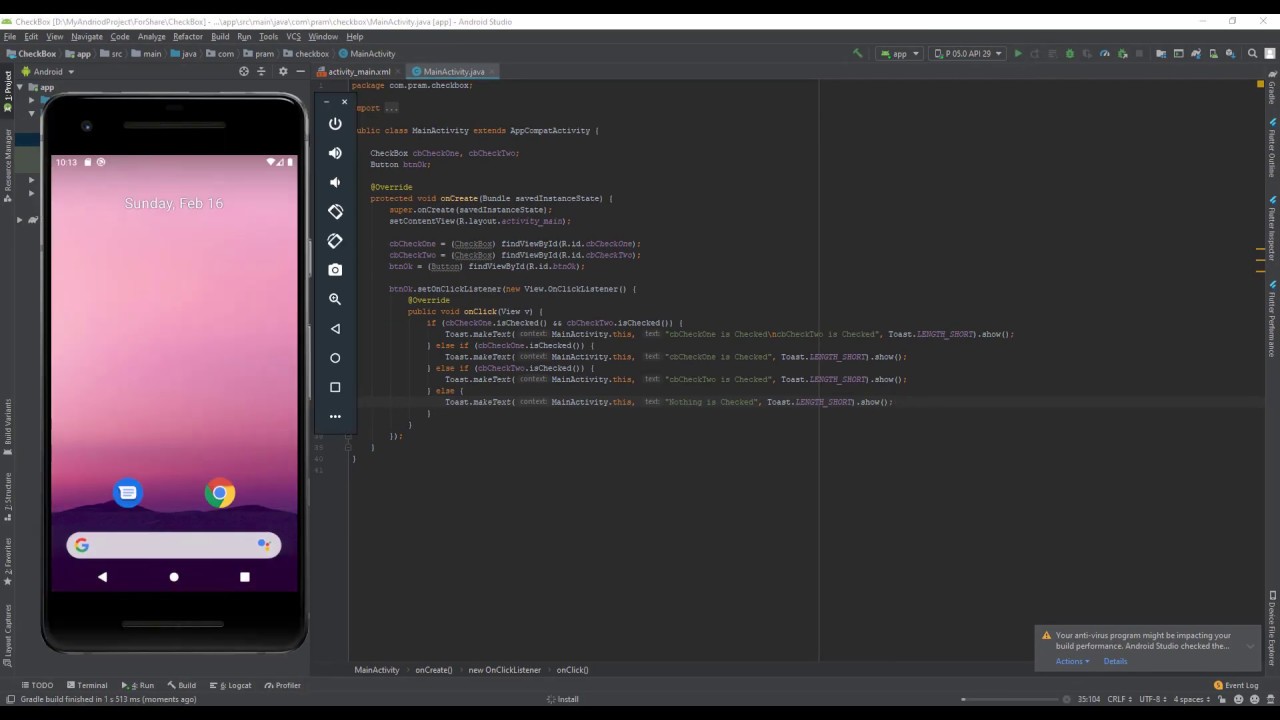 Android Studio Checkbox Youtube