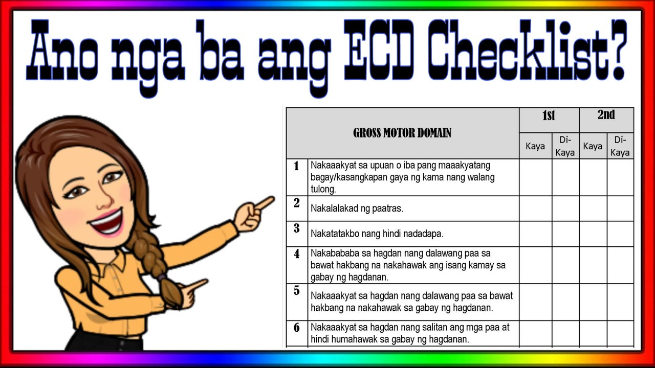 Deped Eccd Checklist For Kindergarten 2018 Oplware