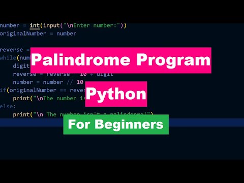 Palindrome Program In Python Python Tutorial For Beginners Youtube