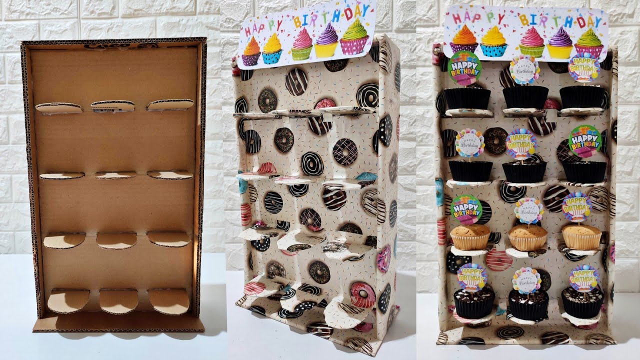 Diy Cardboard Cupcake Stand Template At Gordon Glazer Blog