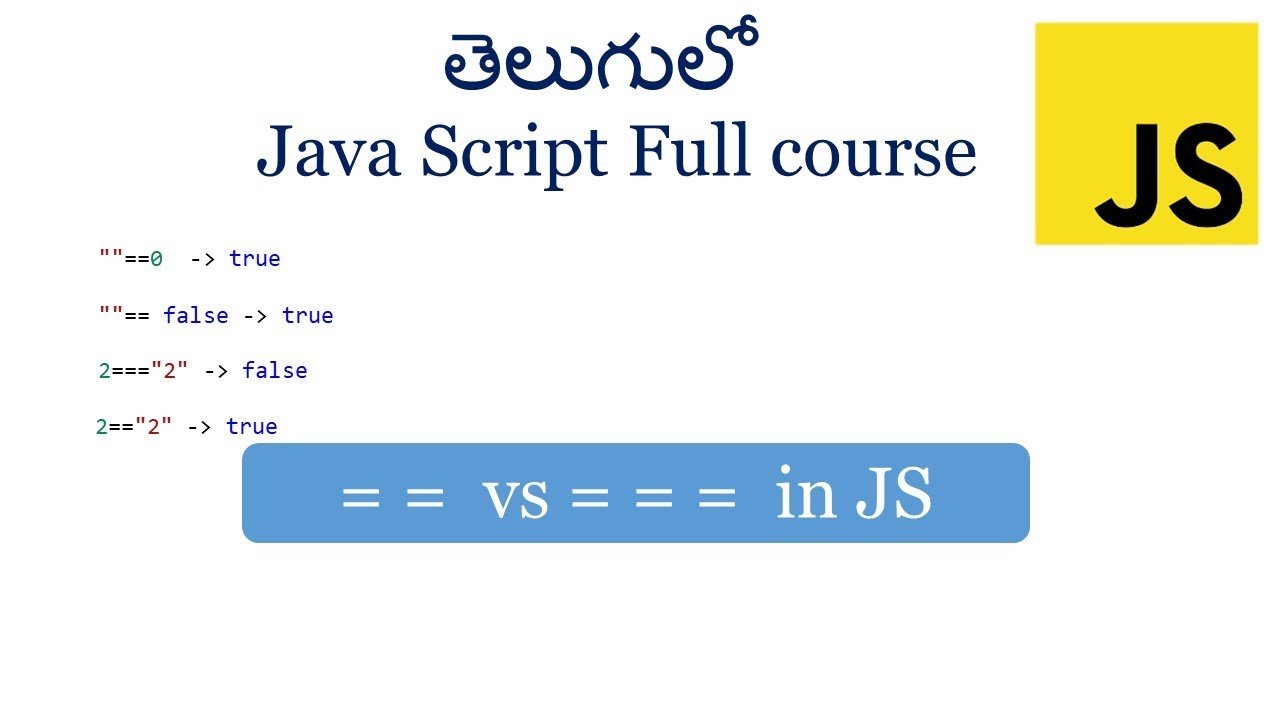 Vs In Javascript Equality Operator In Javascript Javascript