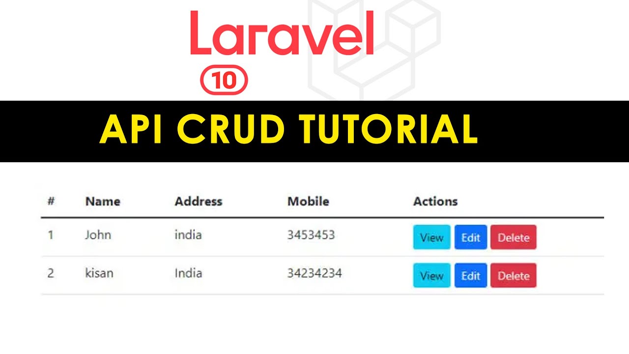 Laravel 10 Api Crud Tutorial Youtube