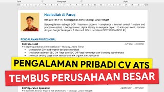Free Template Lengkap Cara Membuat Cv Ats Friendly Di Word How To Make ...