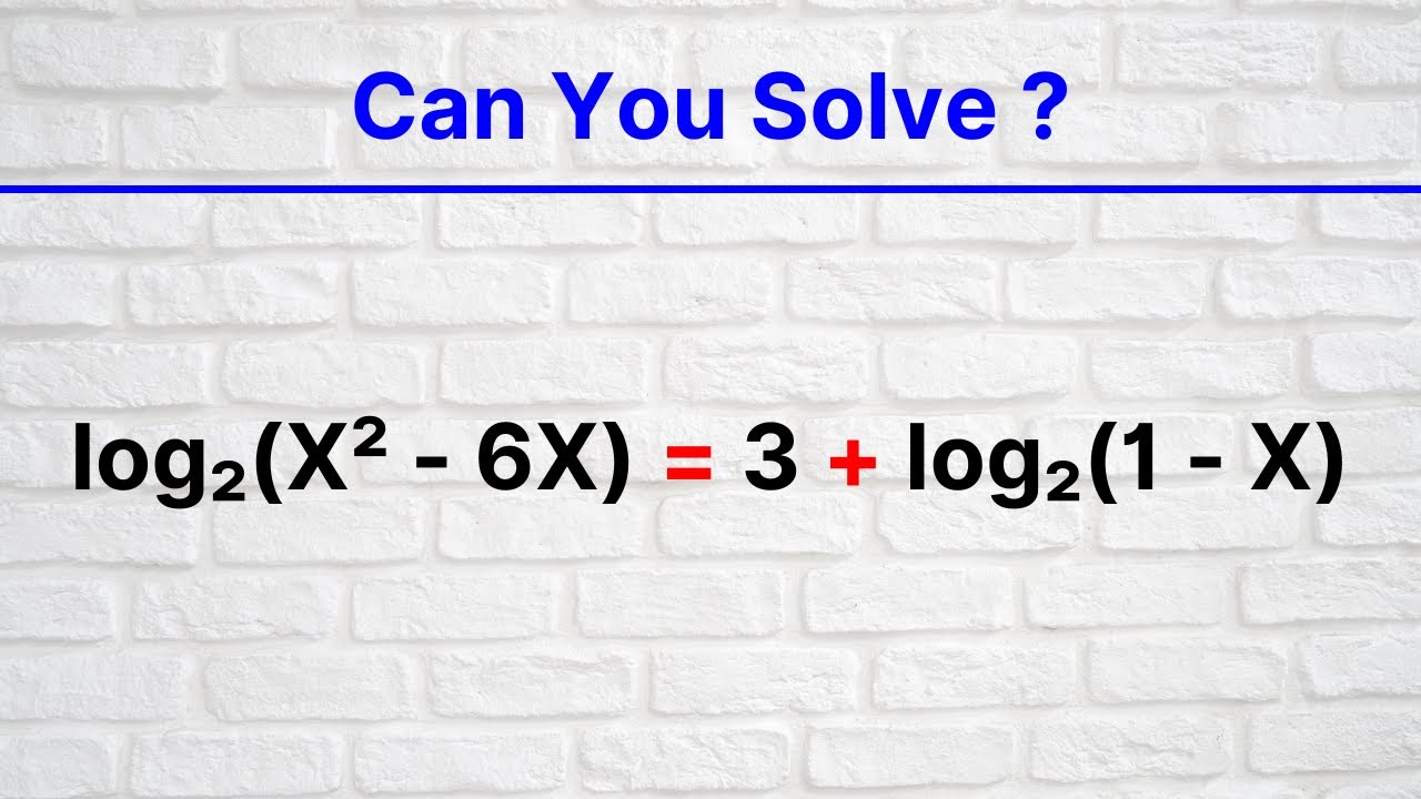 A Nice Logarithmic Algebra Problem Youtube