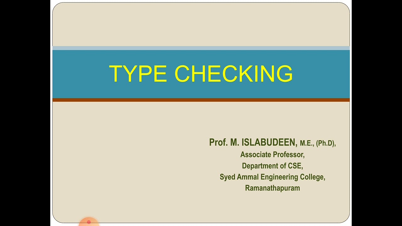 Type Checking Youtube