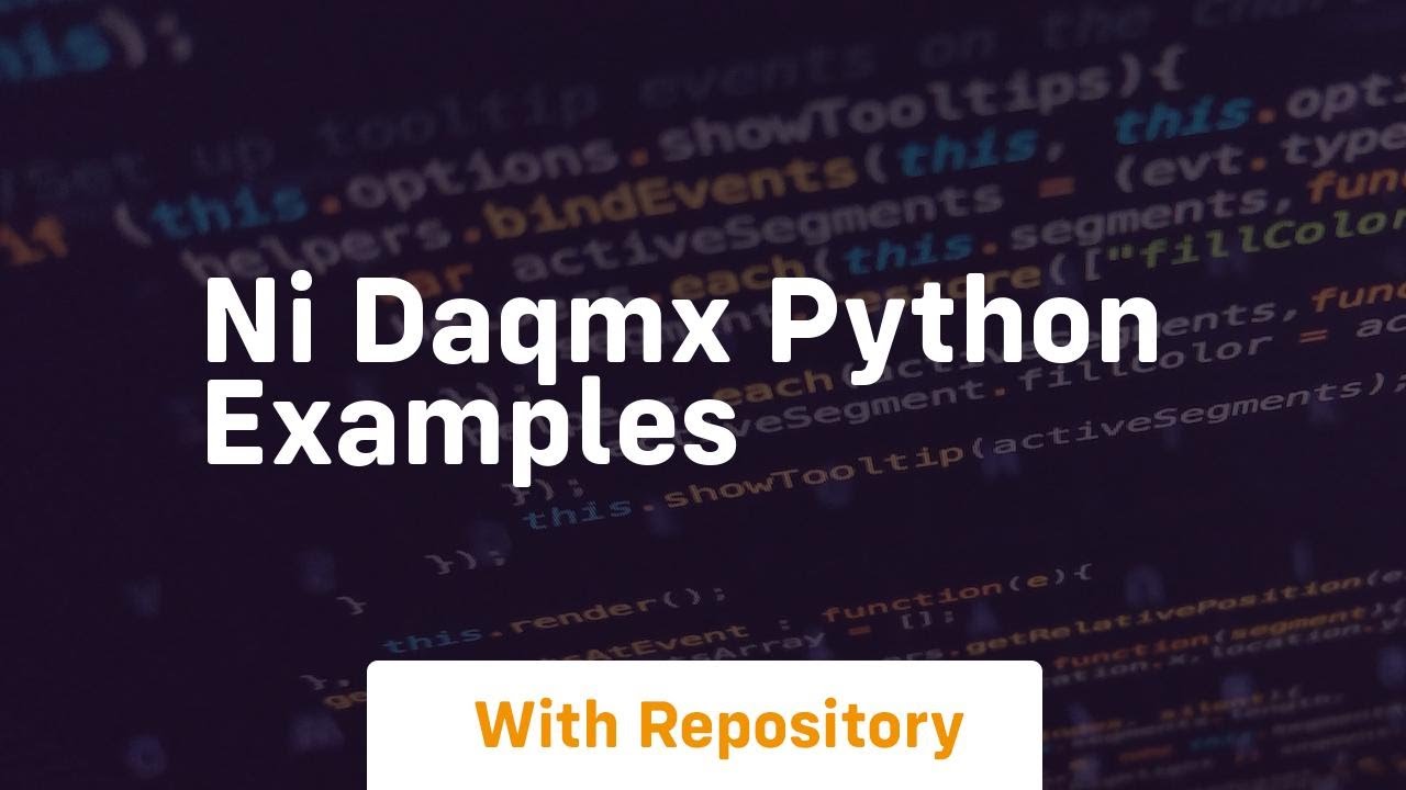 Ni Daqmx Python Examples Youtube