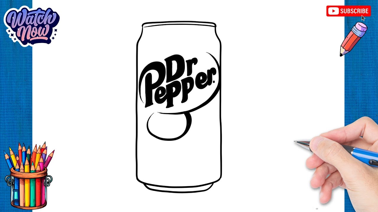 How To Draw Dr Pepper Drink Drawing Youtube