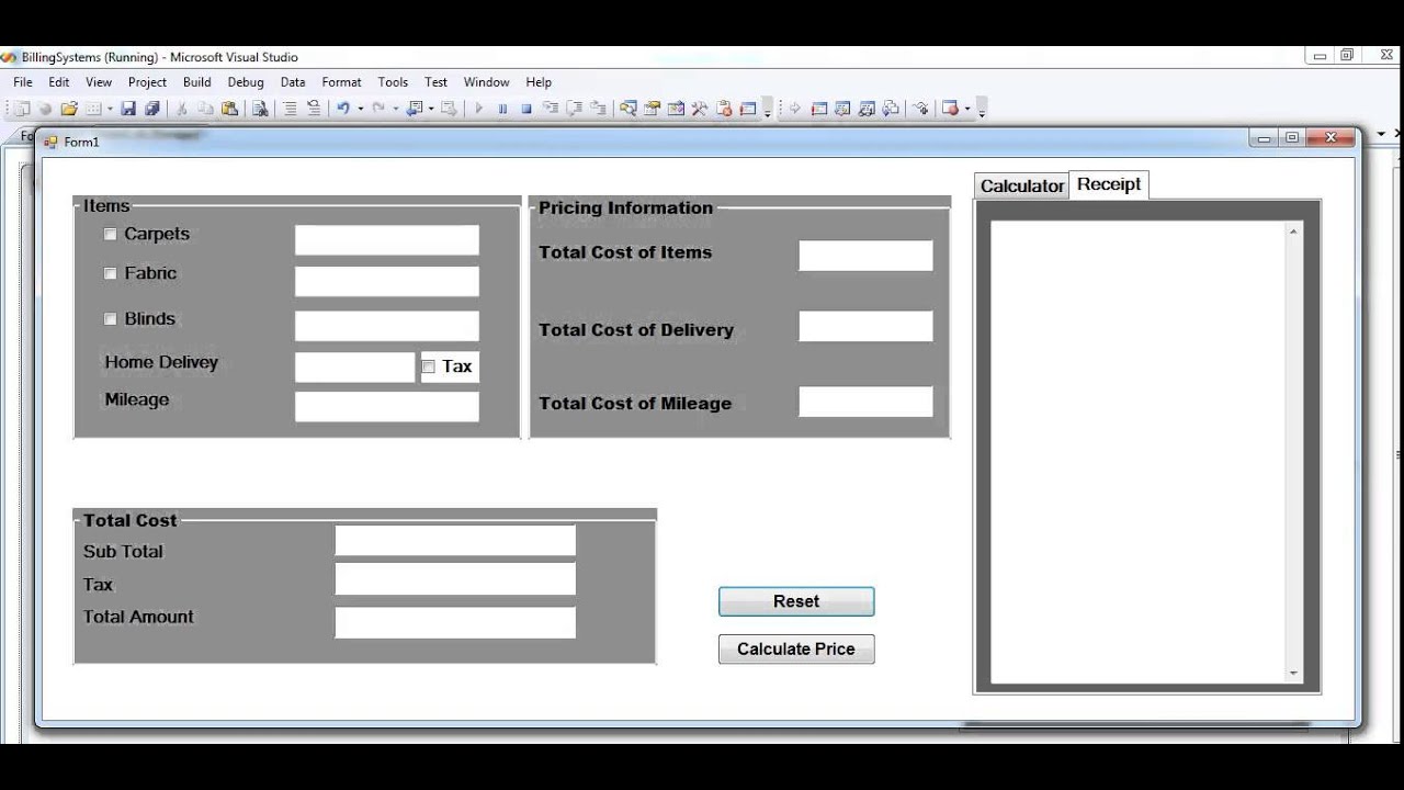 How To Create Billing System Project In Visual Basic Net Youtube