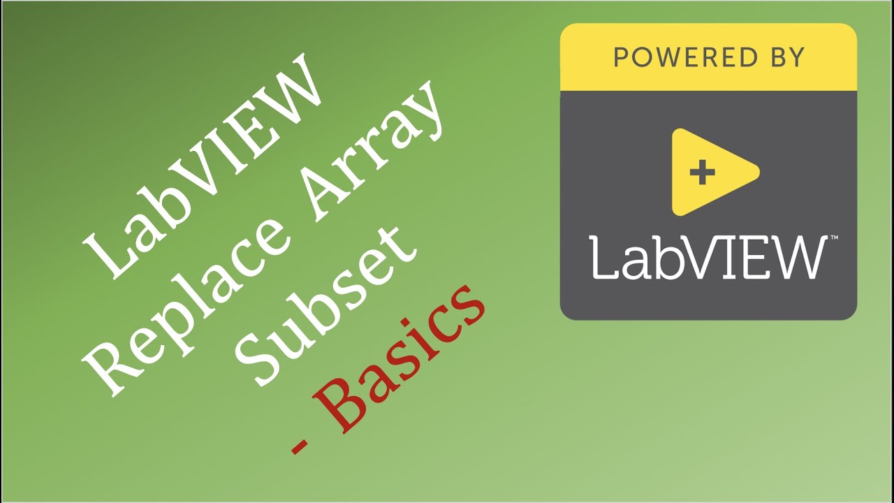 Labview Replace Array Subset Basics Youtube