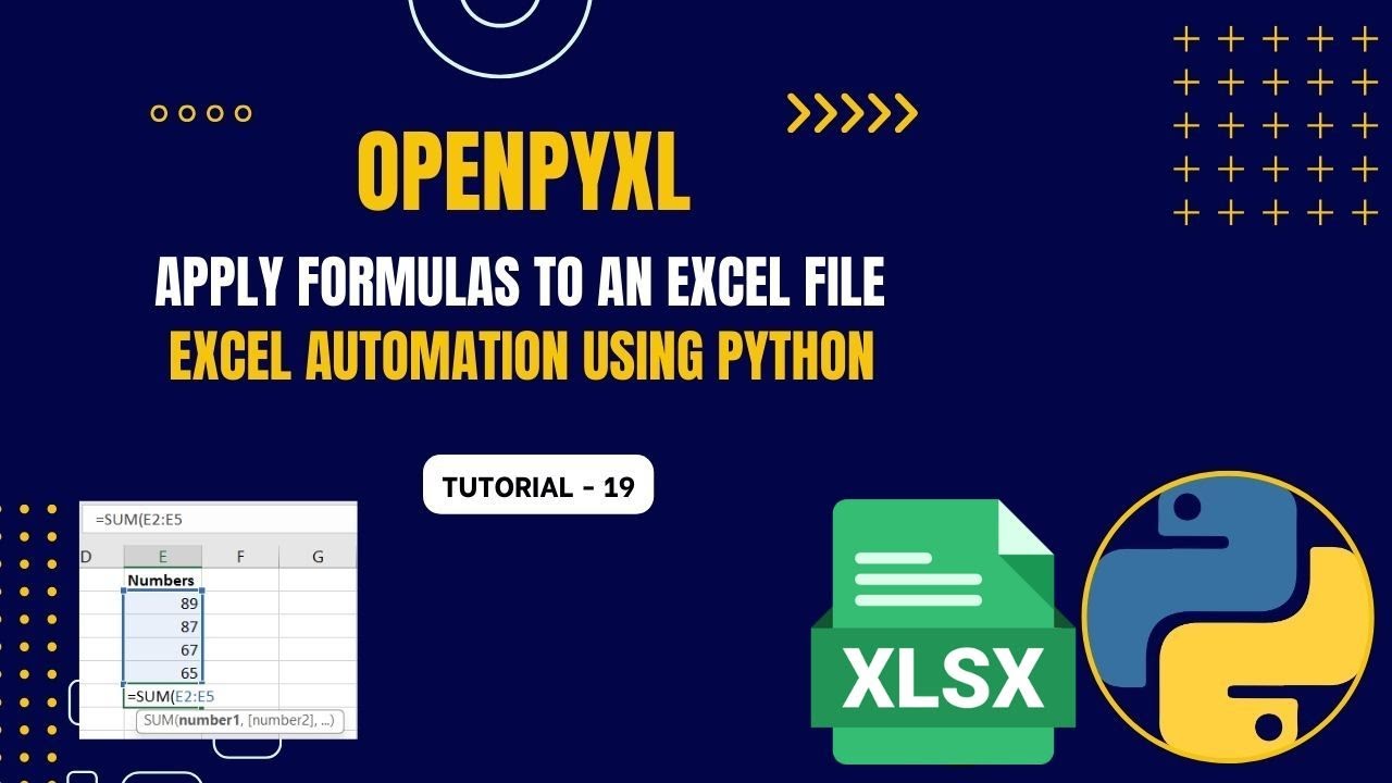 Excel Automation Tutorial 19 Applying Formulas In Excel Openpyxl