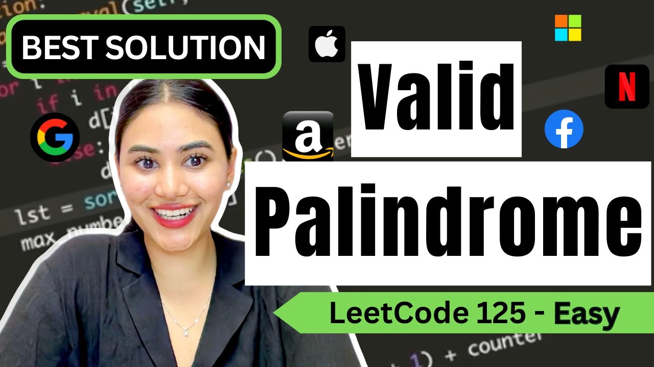 Valid Palindrome Leetcode 125 Python Youtube