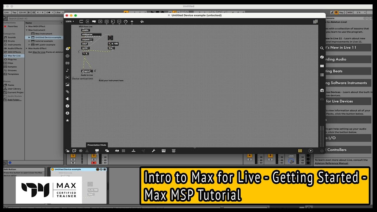 Intro To Max For Live Getting Started Max Msp Tutorial Youtube