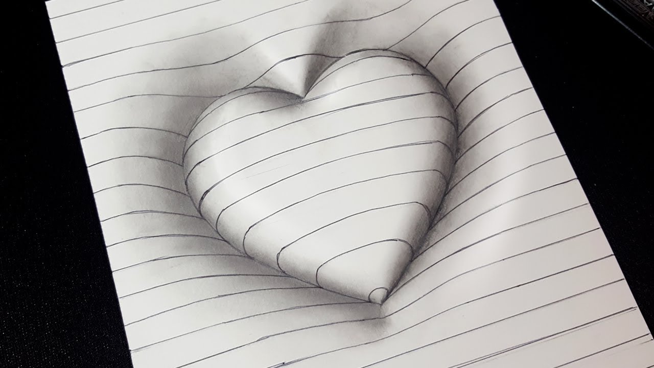 Simple Heart Pencil Drawing Step By Step Tutorial For Beginners