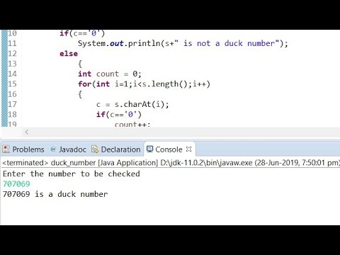 Duck Number Programming In Java Eclipse Subscribe For More Youtube