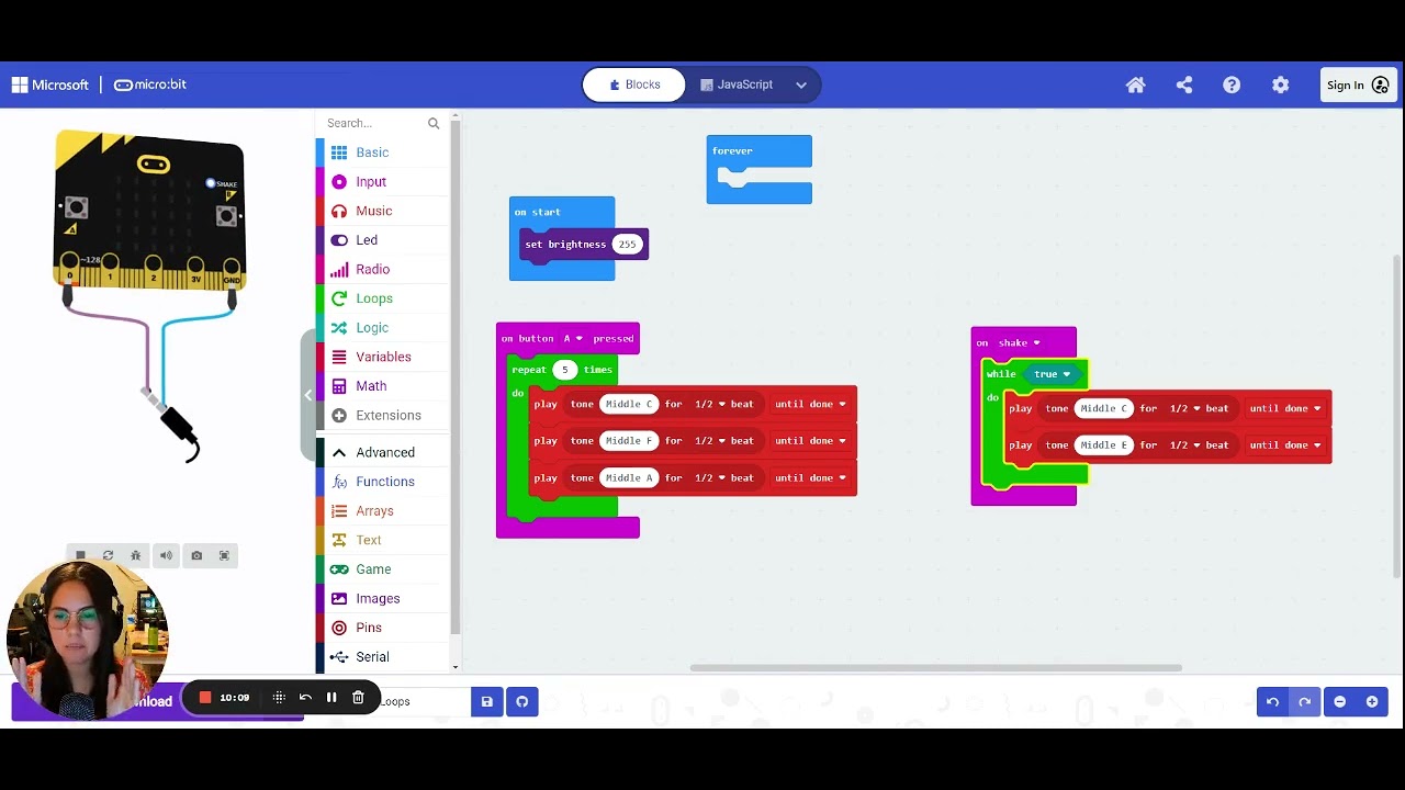 Micro Bit Working With Loops In Makecode Youtube
