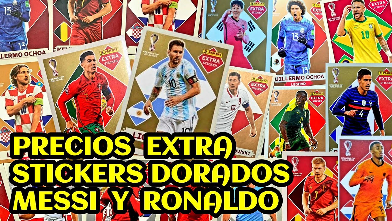 Precios Extra Stickers Dorados Panini Leonel Messi Y Cristiano Roanldo