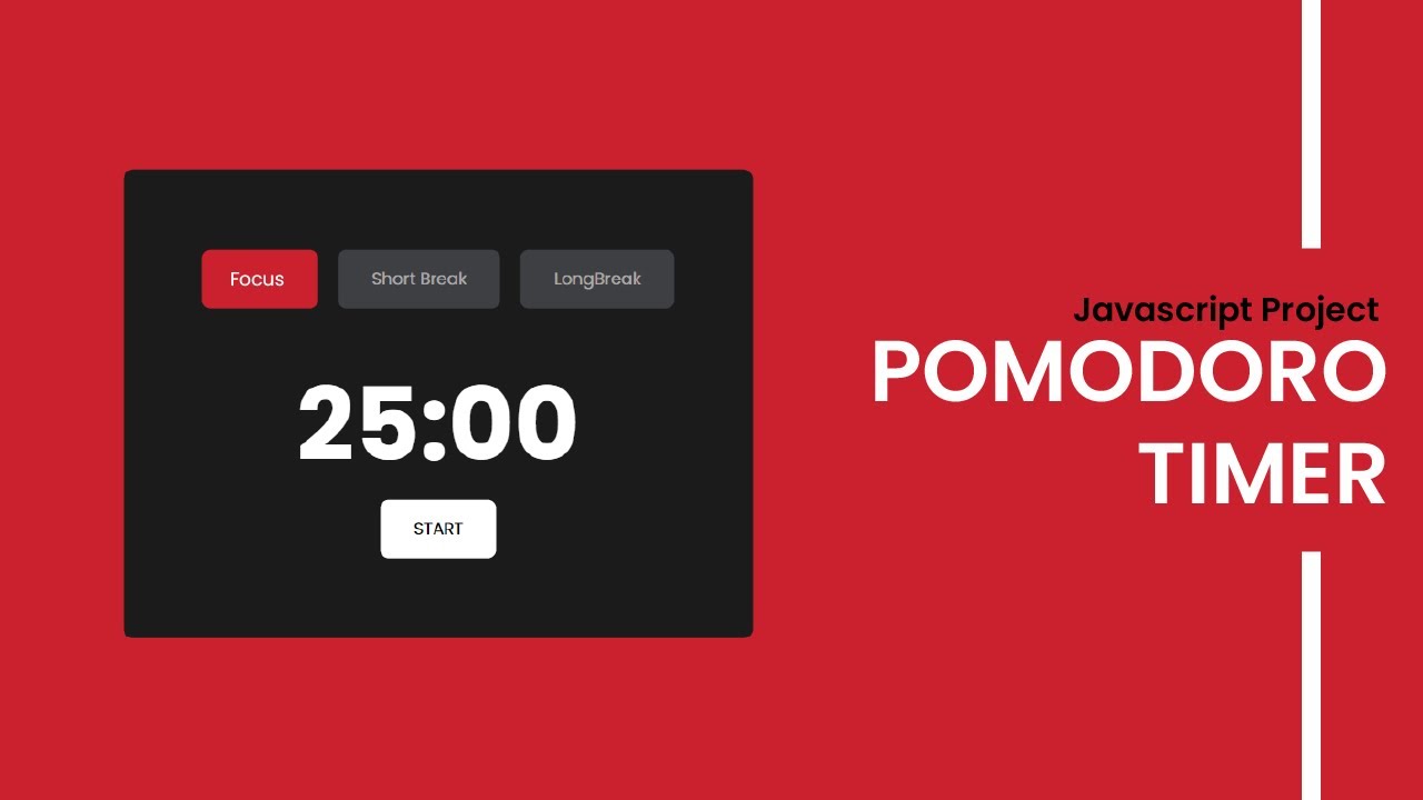 Pomodoro Timer Javascript Project Youtube