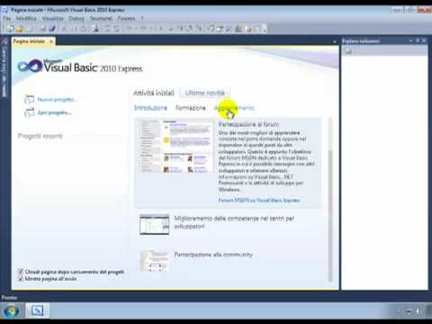 Tutorial Visual Basic 2010 Prima Lezione Youtube