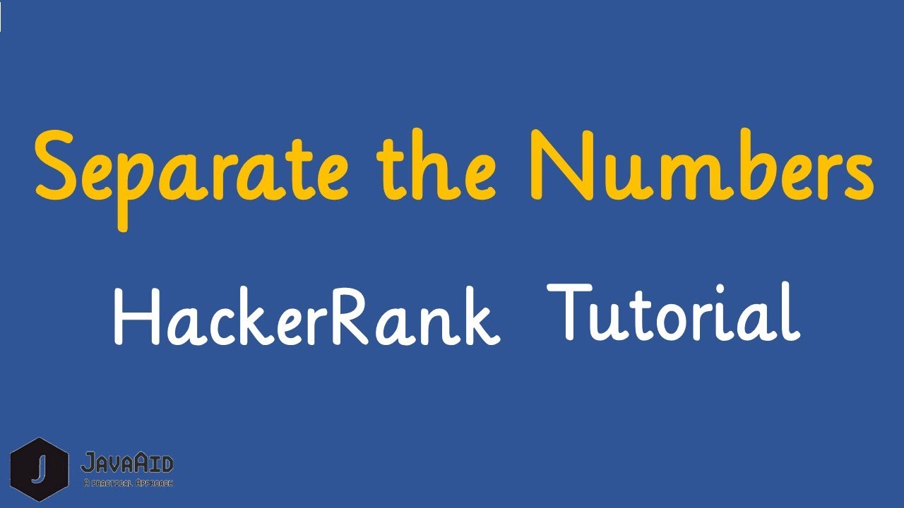 Separate The Numbers Hackerrank Solution Youtube
