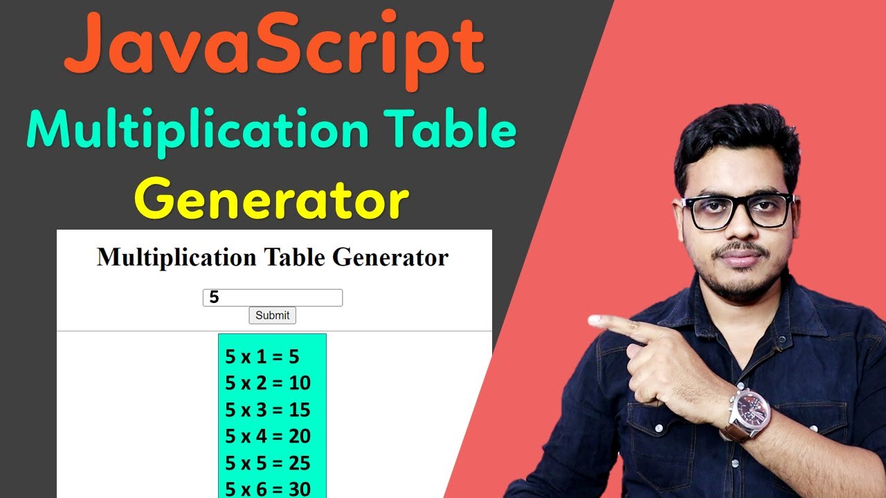 How To Make Multiplication Table Generator In Javascript Javascript