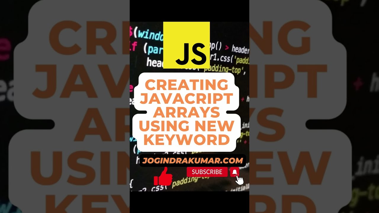 Creating Javascript Arrays Using New Keyword Html Css Javascript