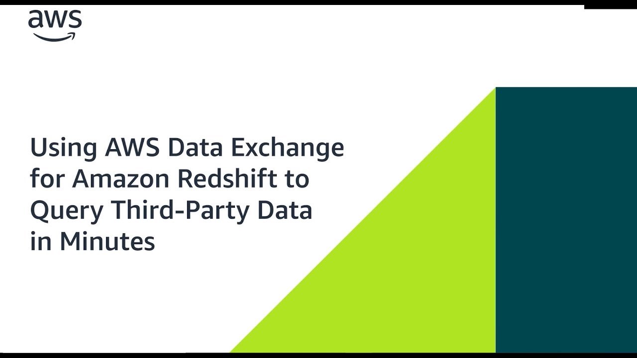 Using Aws Data Exchange For Amazon Redshift To Query Third Party Data