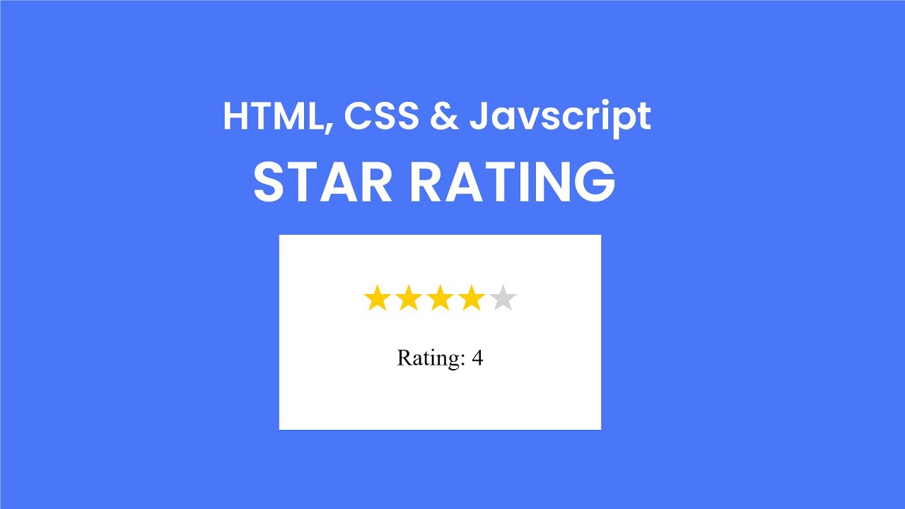 Star Rating Html Css Javascript Youtube