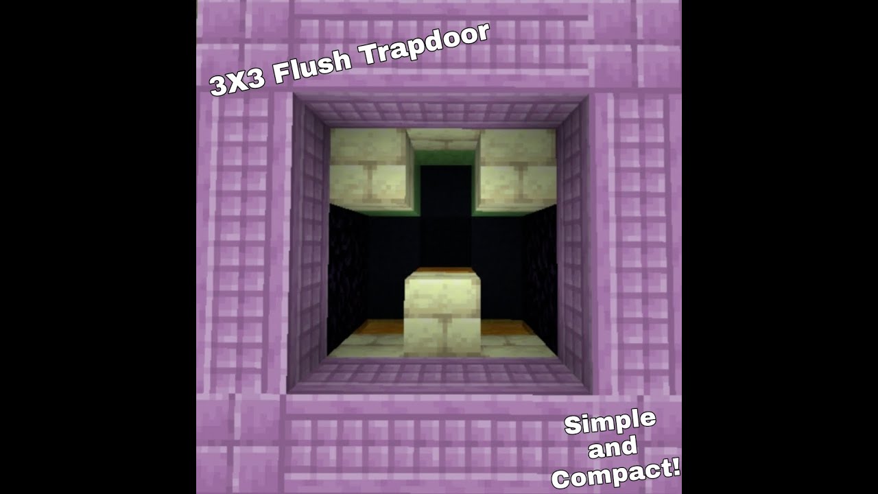 Minecraft Bedrock 3x3 Simple Cheap Compact Flush Trapdoor Tutorial