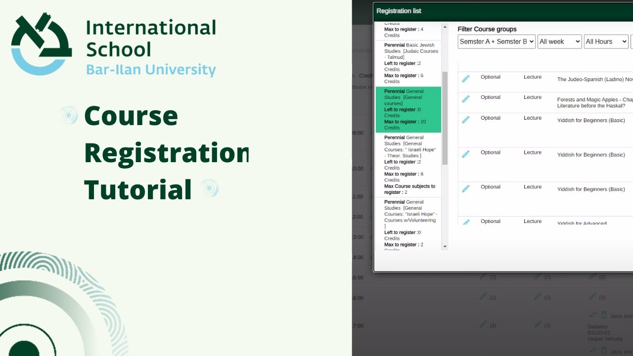 Course Registration Tutorial Youtube