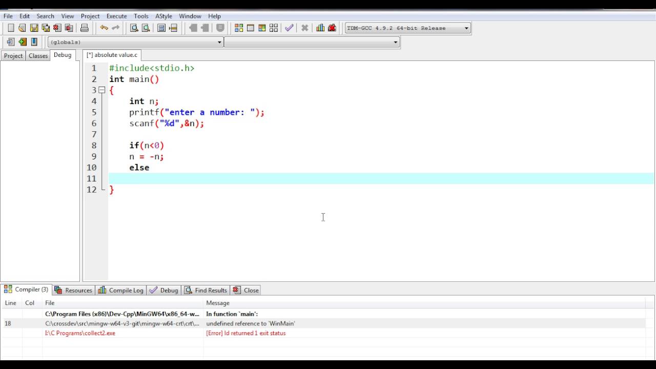 Find Absolute Value C Programs For Beginners Youtube