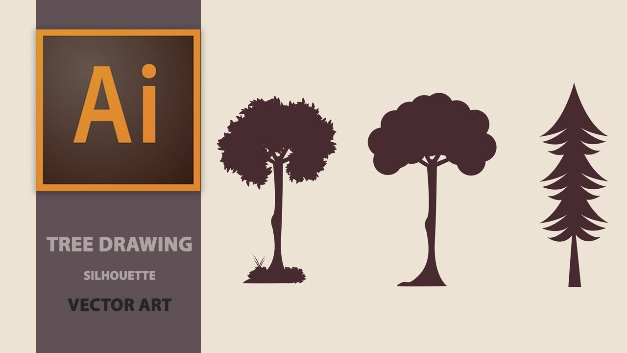 How To Draw Trees In Adobe Illustrator Vector Youtube