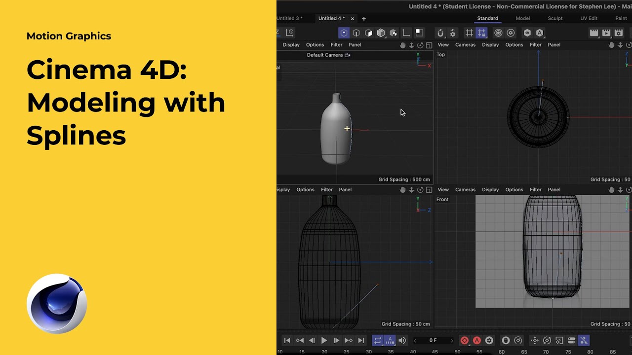 Cinema 4d Modeling With Splines Youtube