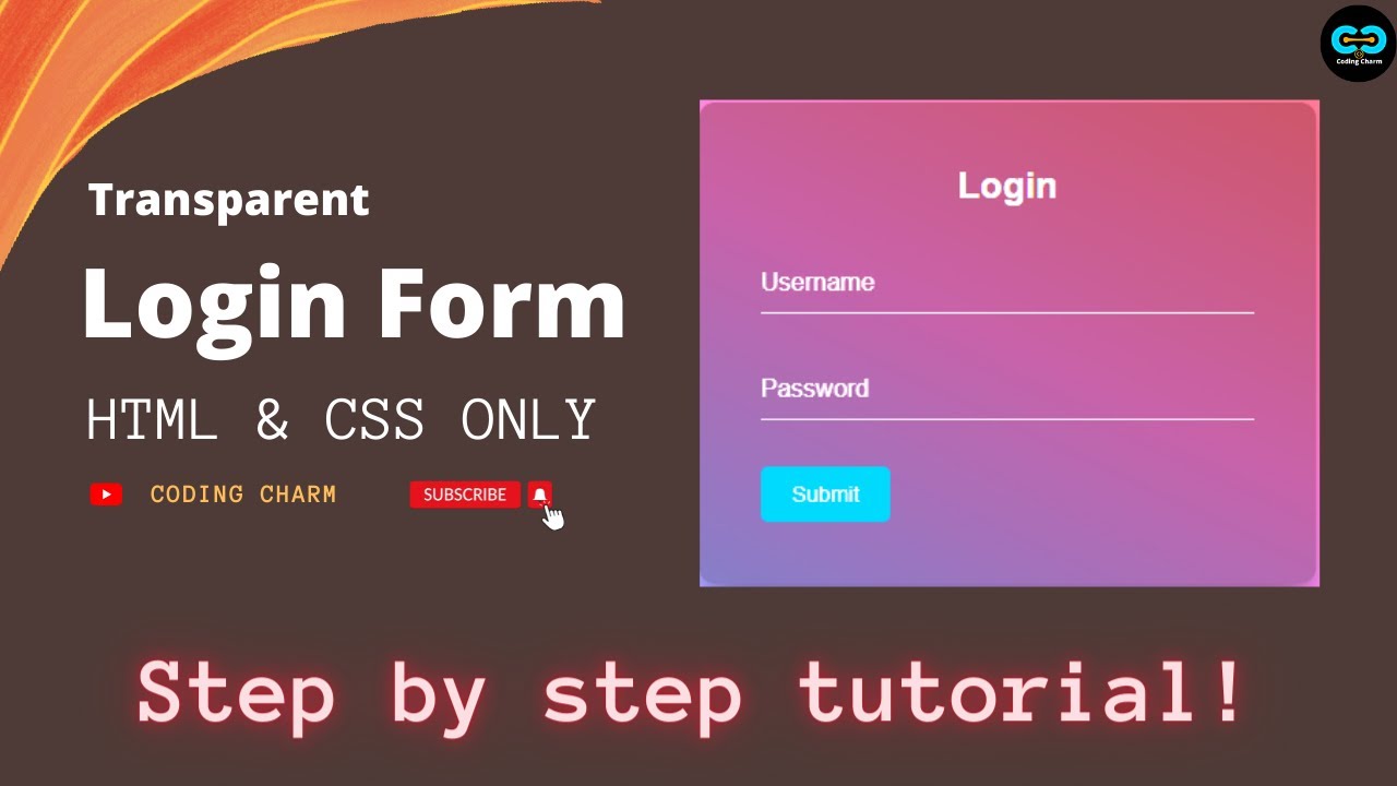 How To Make Transparent Responsive Login Form Using Html Css