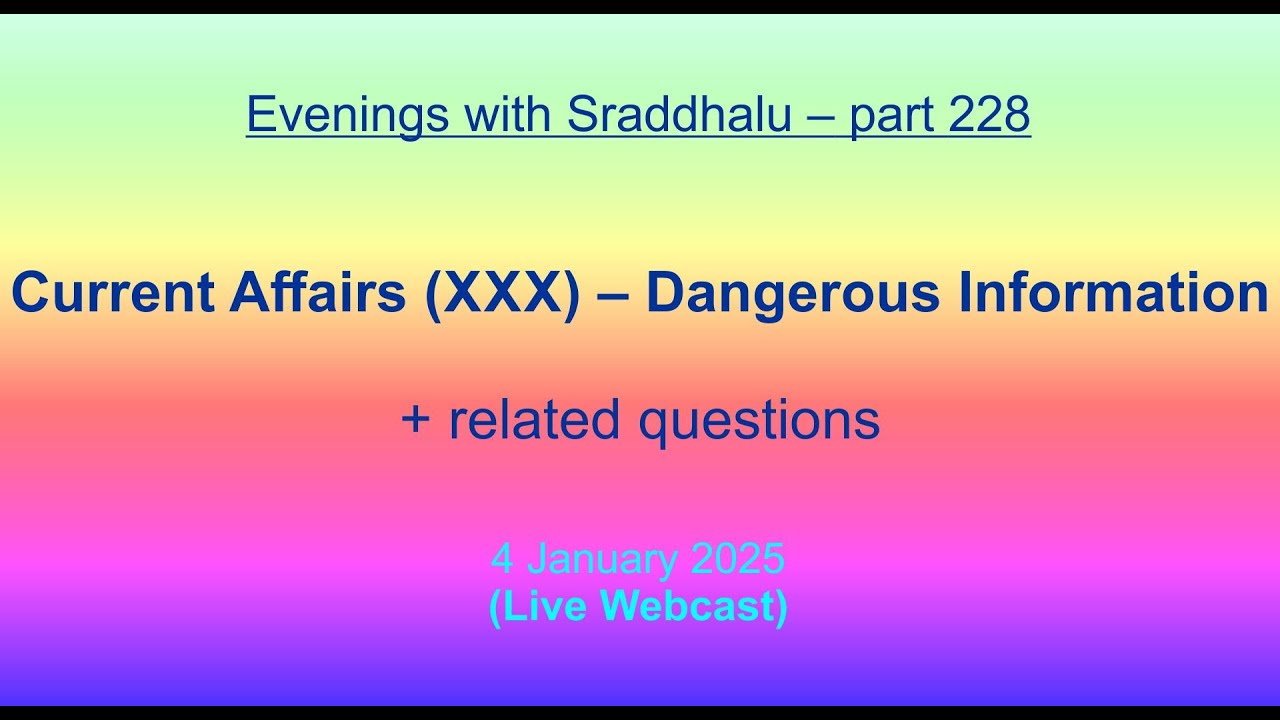 Ews 228 Current Affairs Dangerous Information Evenings With