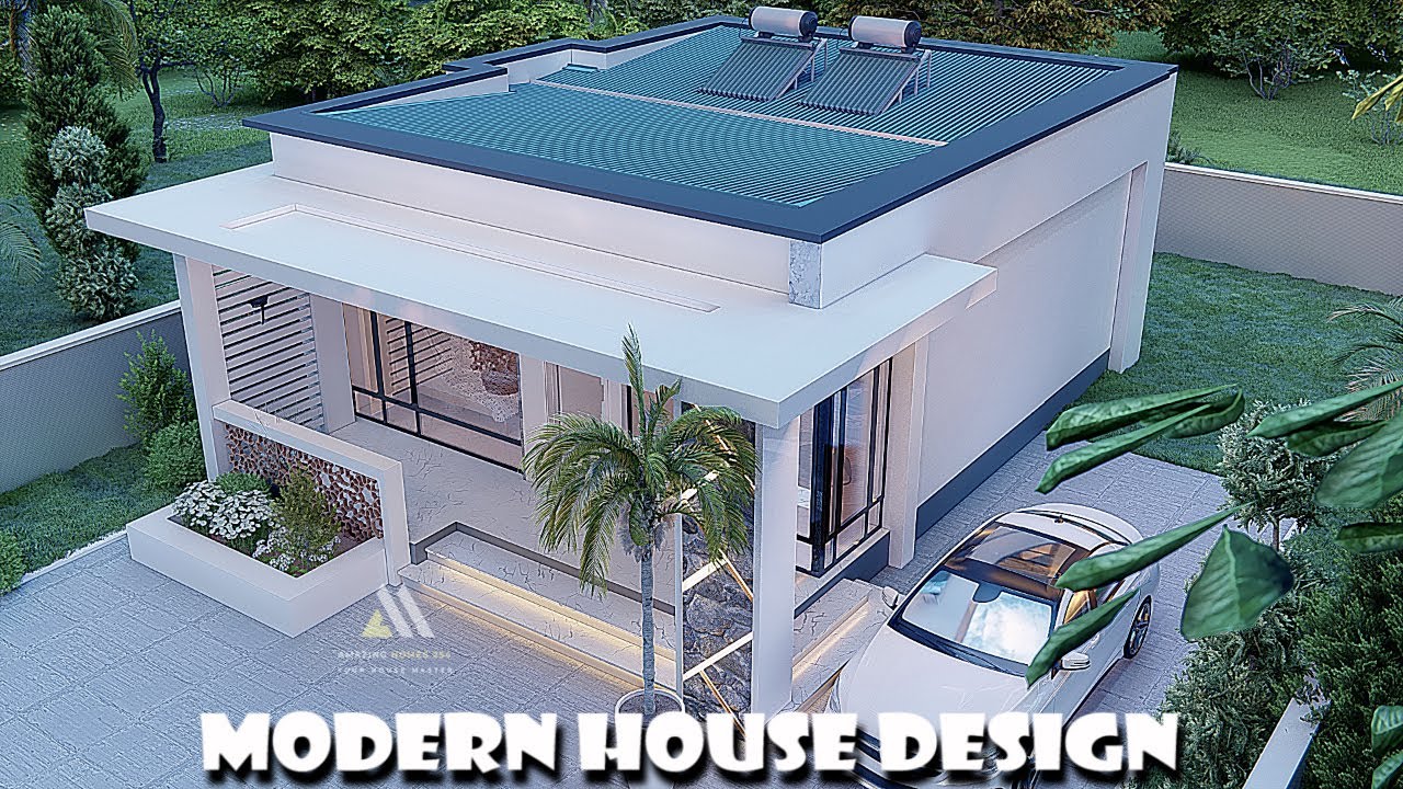 Small And Modern 2 Bedroom House Hidden Roof Design 10mx12m Bungalow