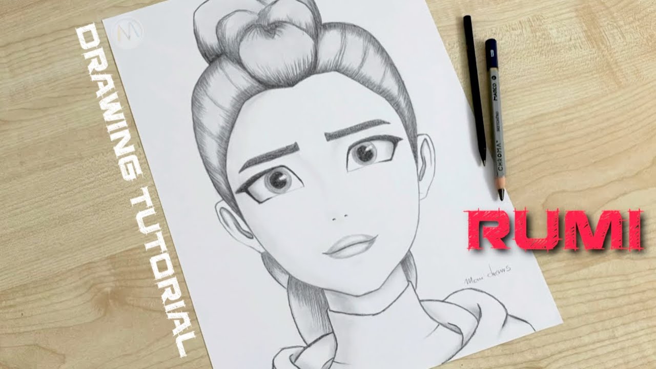 How To Draw Rumi From Kpop Demon Hunters Easy How To Draw Rumi S Face