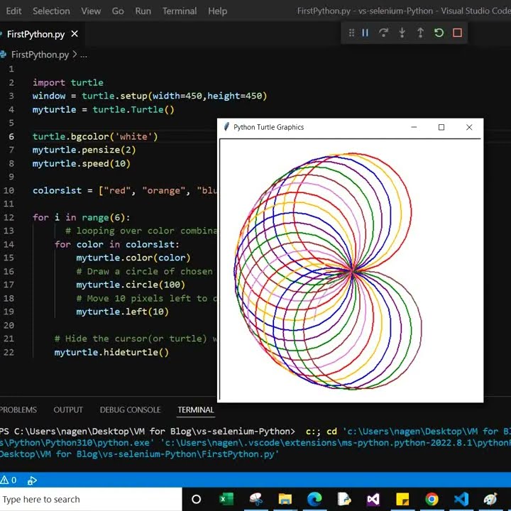 Draw A Circle Spirograph Using Python Turtle Youtube