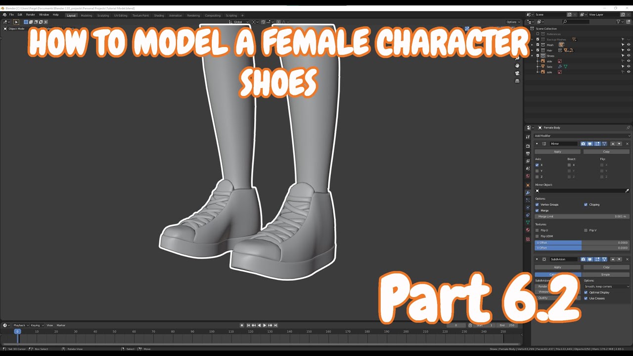 Blender 2 83 How To Model A Stylized Female Character Shoes