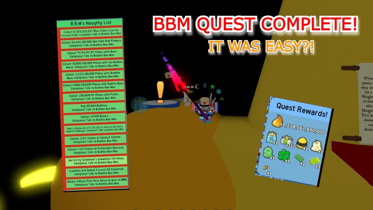 Bbm Quest Complete It Was Actually Easy Bee Swarm Simulator