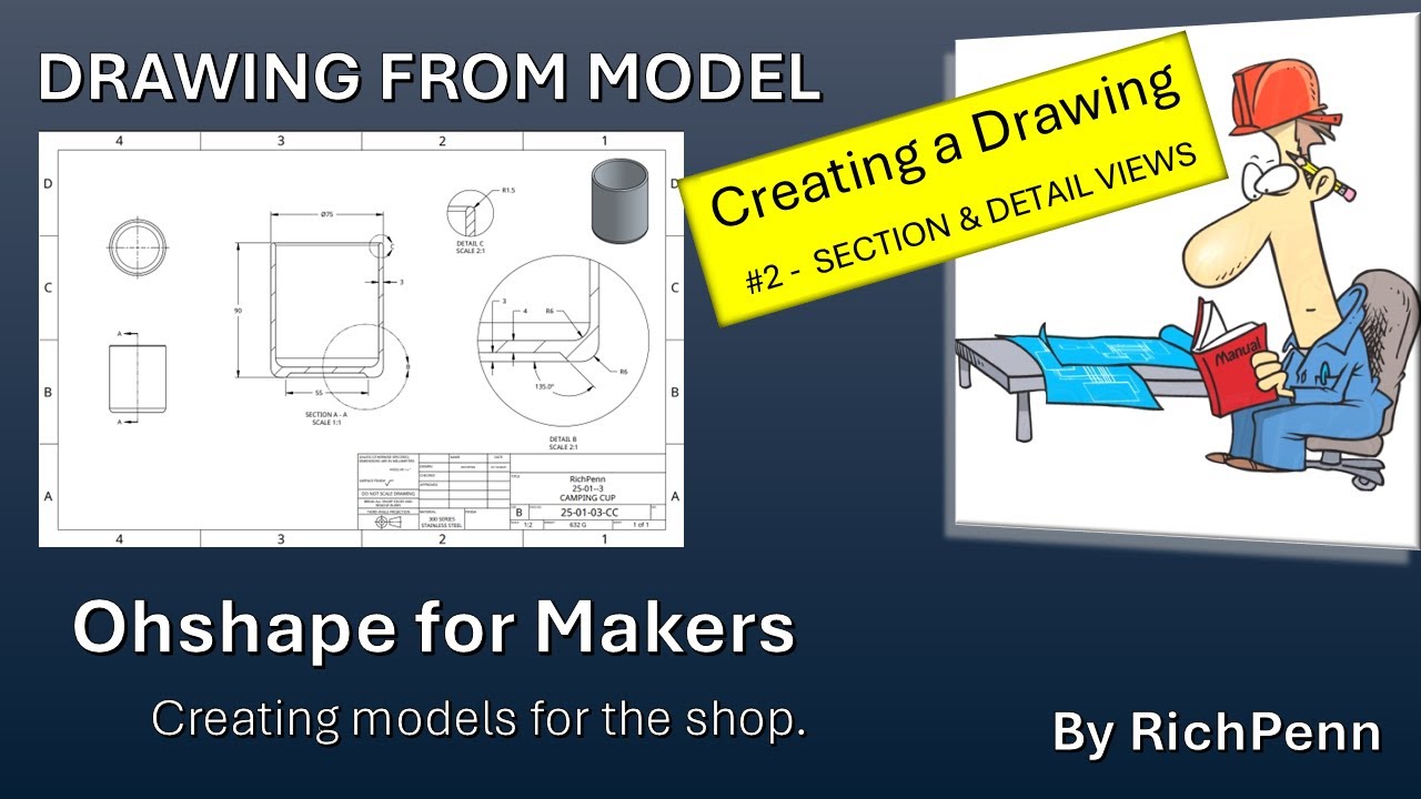 Onshape 2 Section And Detail Drawing Views Youtube