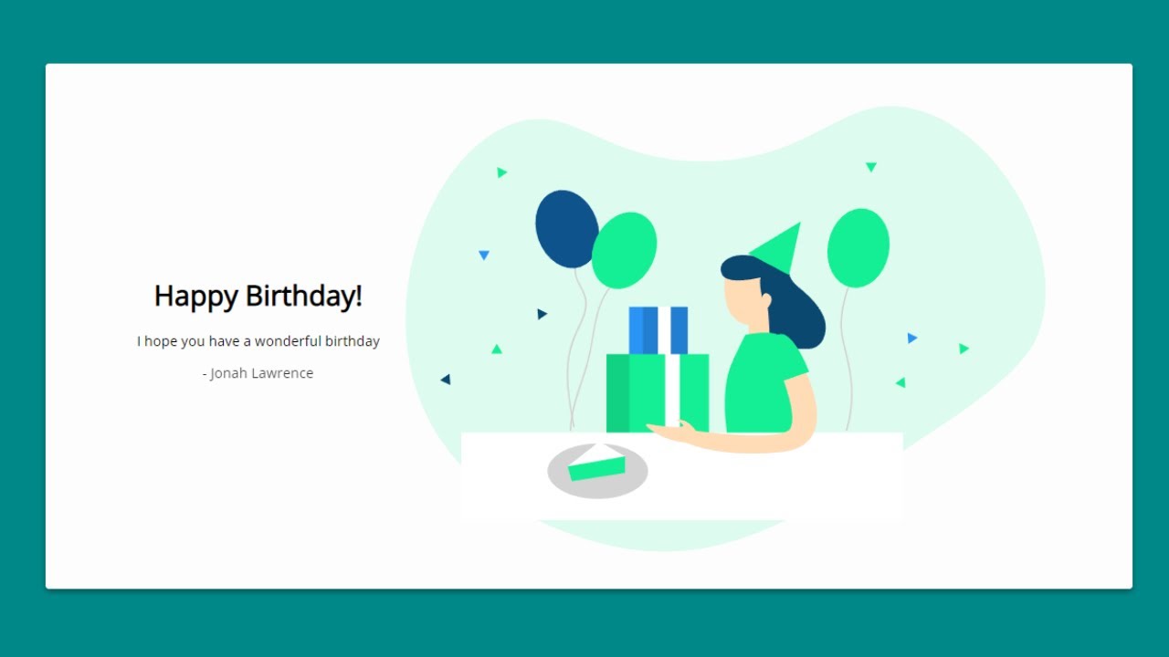 Responsive Happy Birthday Page Using Html Css Codexbaba Youtube