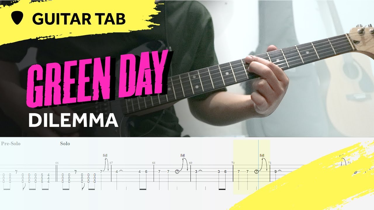 Green Day Dilemma Guitar Cover Tabs Lyric Youtube