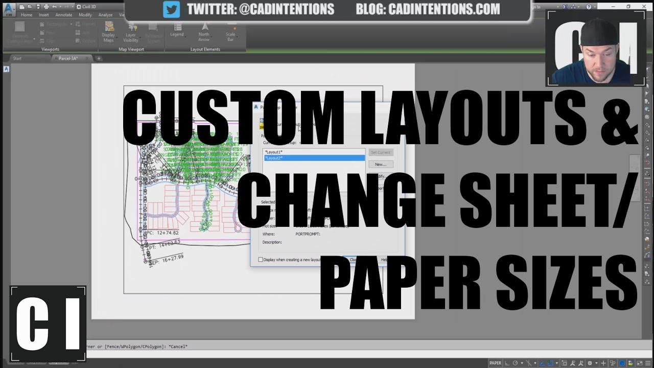 Autocad How To Create Custom Layouts And Change Sheet Sizes Youtube