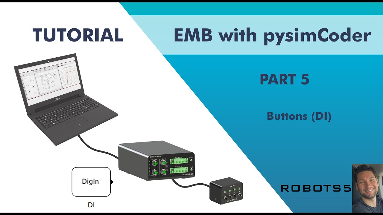 Emb With Pysimcoder Tutorial Part 5 Button Digital Input Youtube