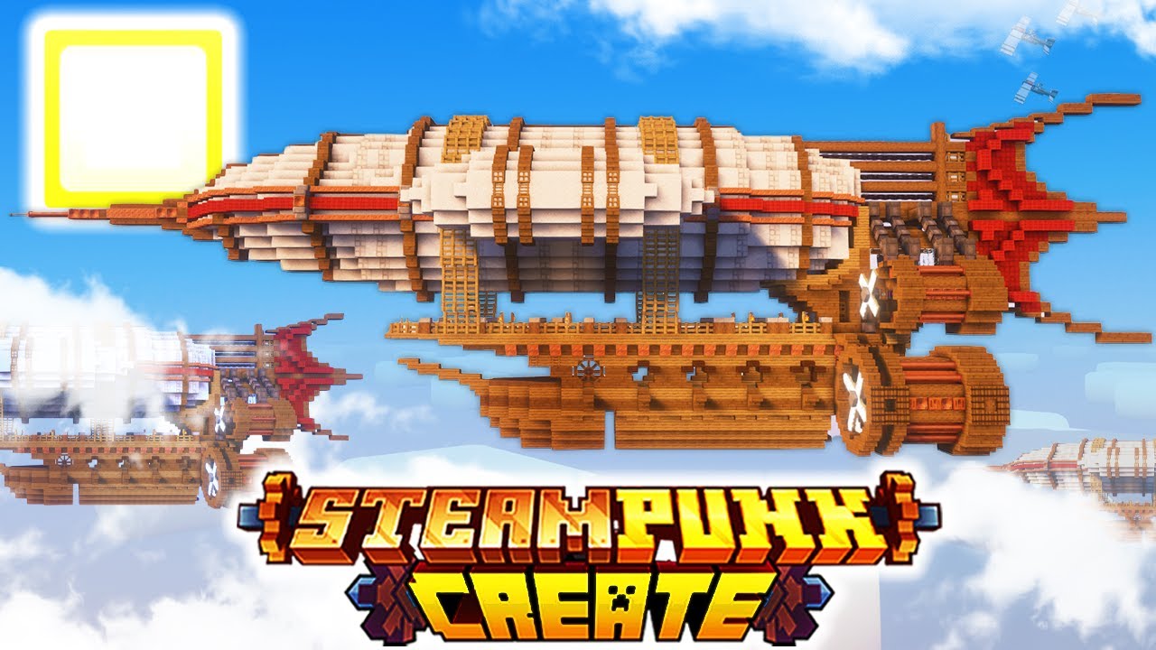 I Built A Mega Airship With Create Mod In Modded Minecraft Youtube
