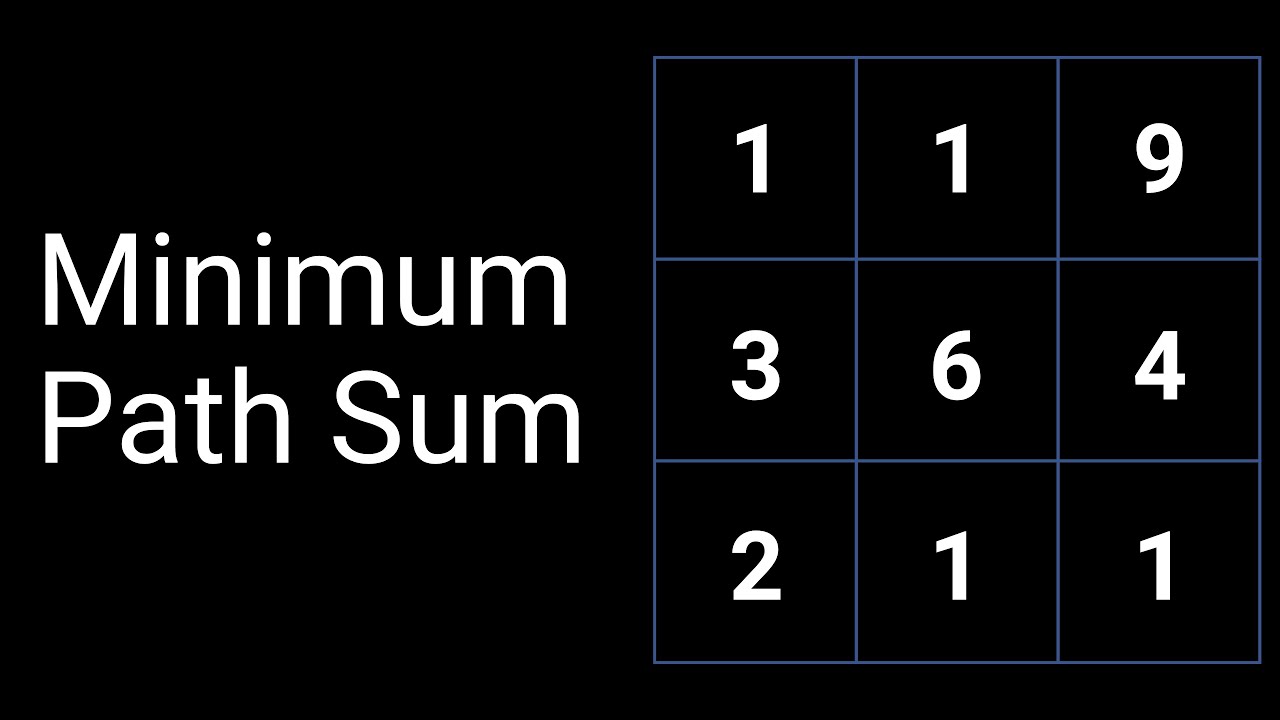 Coding Interview Problem Minimum Path Sum Youtube