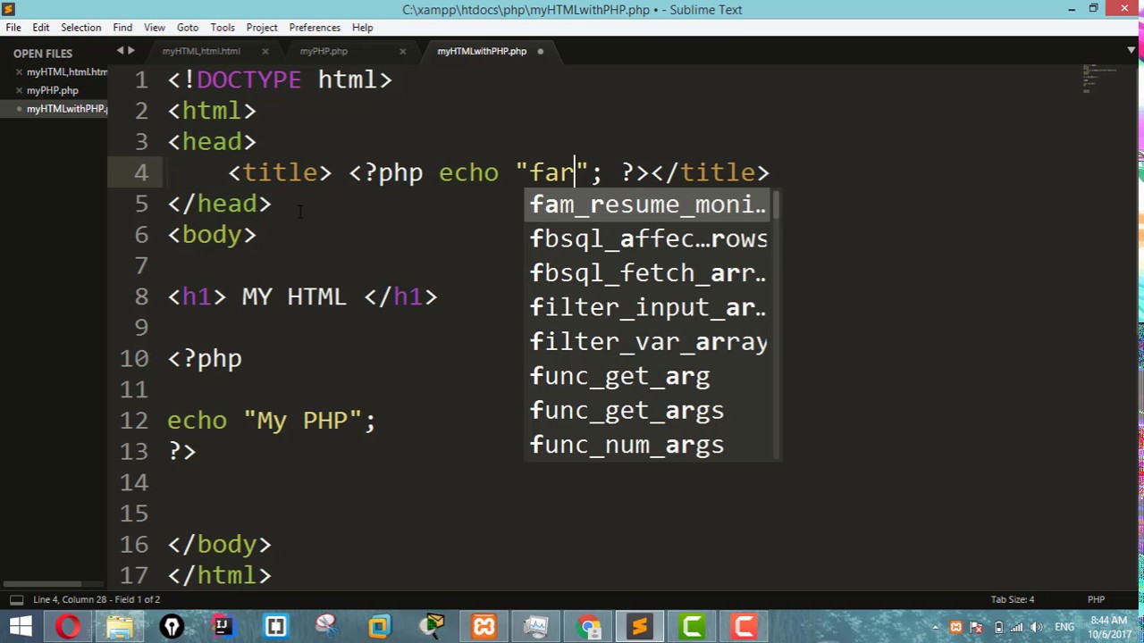 Php Tutorial For Beginners 6 Embedding Html And Php Youtube